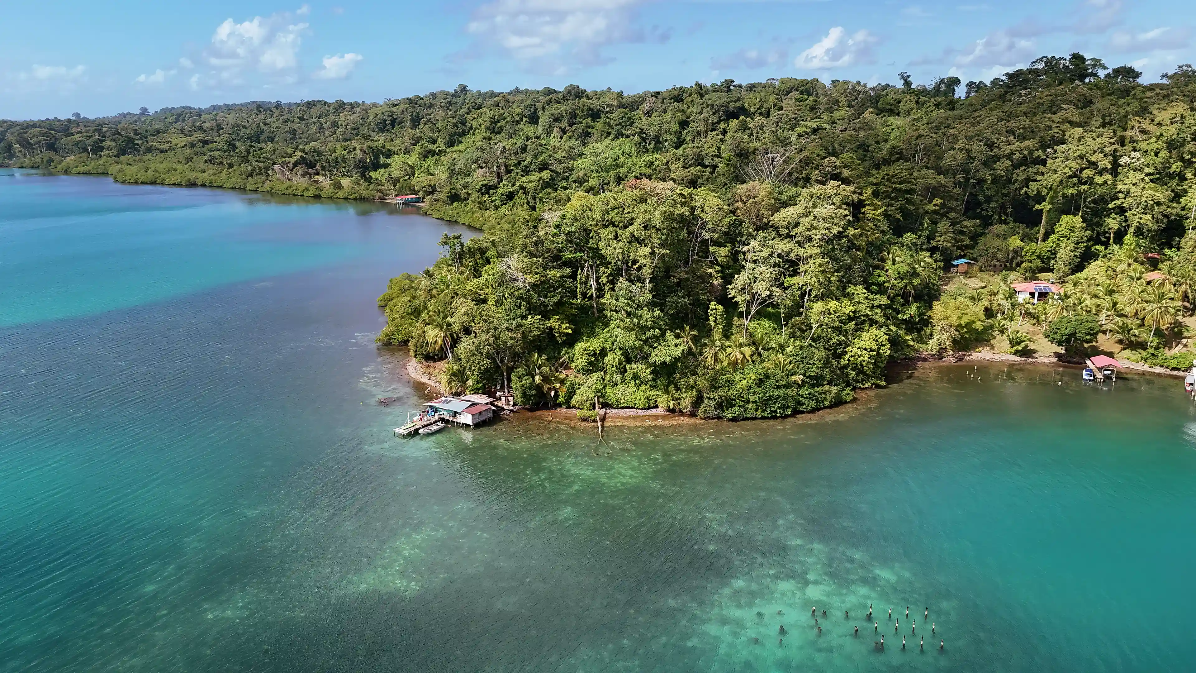 Waterfront with Cabin and Dock for Sale in Punta Laurel, Bocas del Toro ...